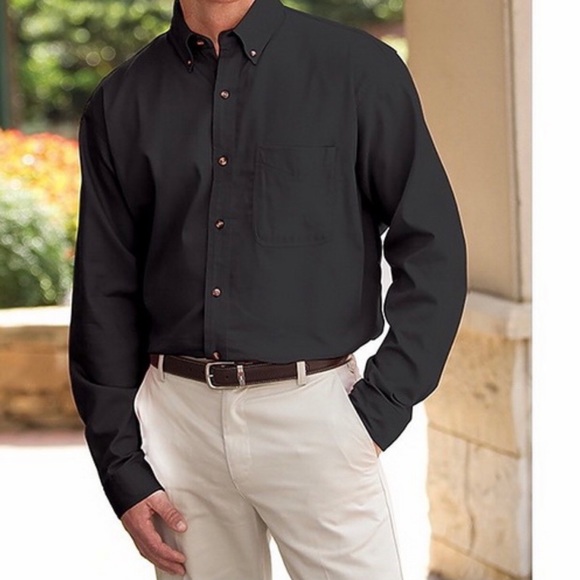 Jonathan Corey | Shirts | Mens Black Twill Dress Shirt Jonathan Corey L ...